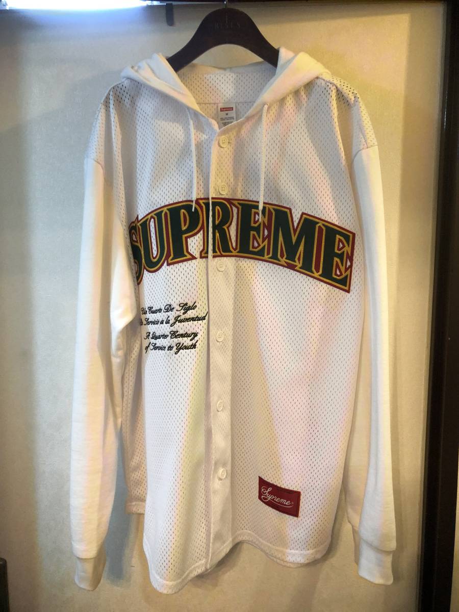 20SS Supreme シュプリーム Mesh Hooded L/S Baseball Jersey Box Logo ベースボール ジャージー メッシュ M ホワイト(その他)｜売買された ...
