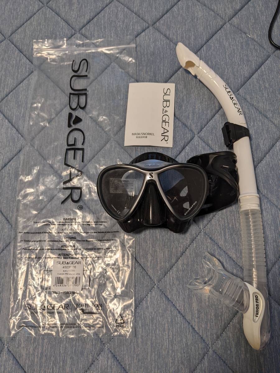 個人 スキュ-バプロ サブギア マスク セット 横浜 発 手渡可 SCUBAPRO 水中メガネ ダイビング シュノ-ケリング SUB GEAR ...