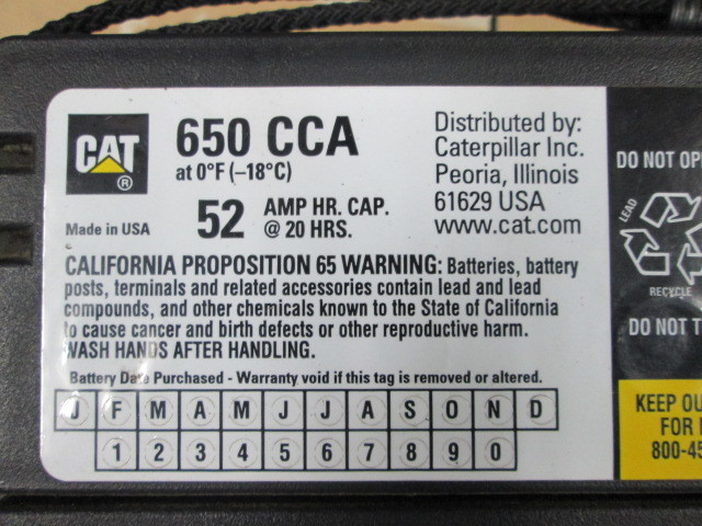 CAT キャタピラー 901C 902C ローダー 純正 バッテリー 650CCA 153-5656 12V メンテナンスフリー(その他 ...