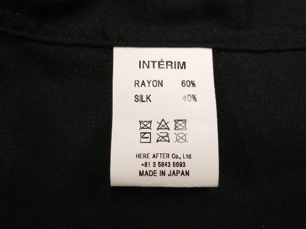 INTERIM 22S/S HYPER BIG SILK RAYON OPEN COLLAR SHIRT インテリム ハイパービッグシルクレーヨンオープンカラーシャツ 4 BLK(Mサイズ ...