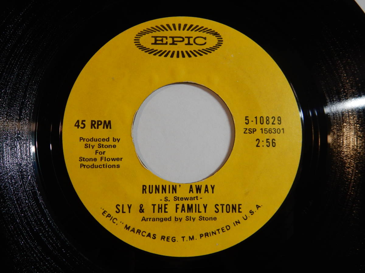 Sly & The Family Stone Runnin' Away / Brave & Strong Epic 5-10829 ...