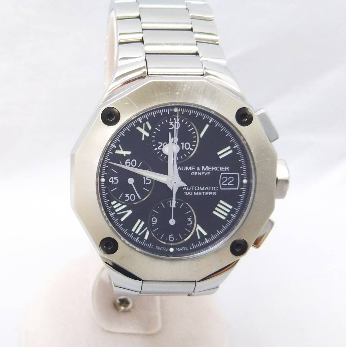 売切大幅 研磨済 BAUME＆MERCIER／RIVIERA 65600 時計 シルバー 文字盤黒(ボーム＆メルシエ)｜売買されたオークション ...