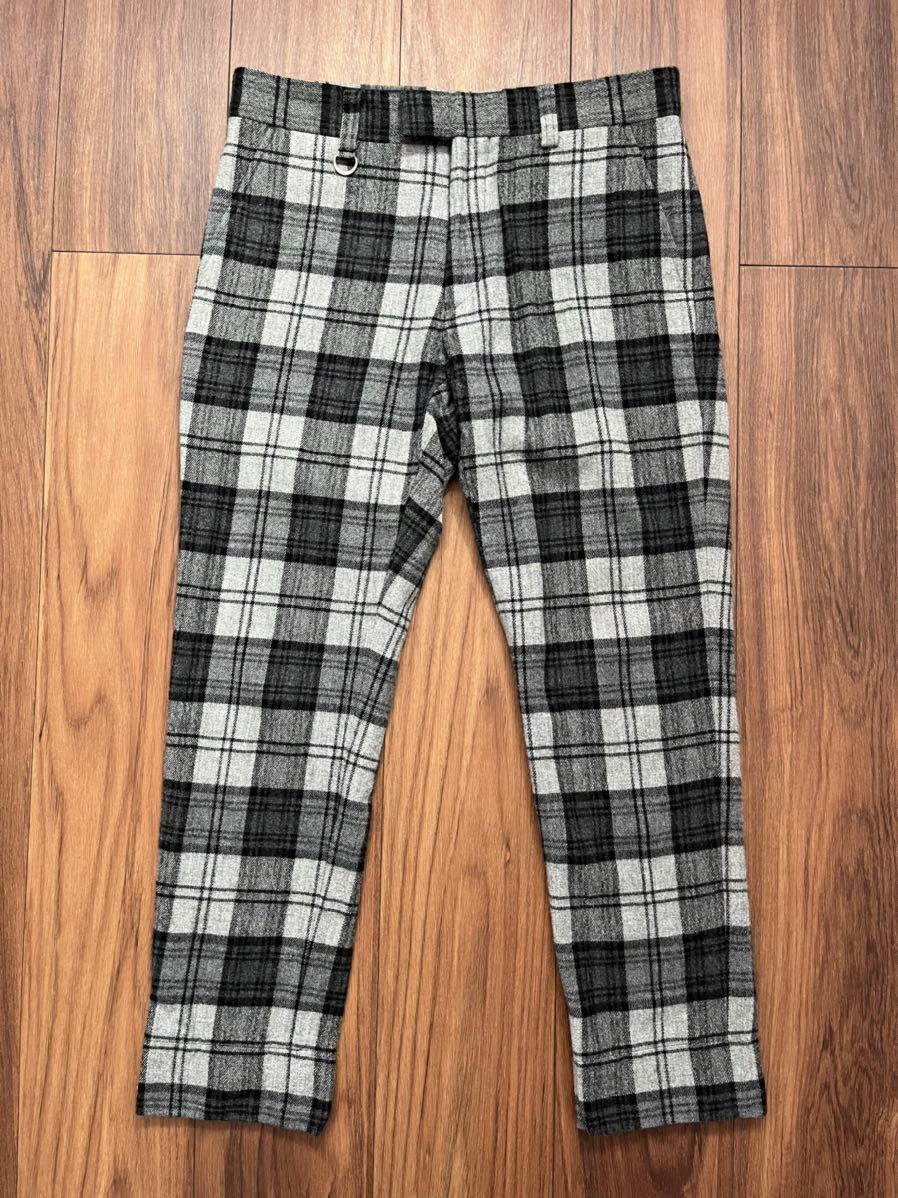 定価38500円 uniform experiment WOOL CHECK ANKLE CUT SLACKS fragment 藤原ヒロシ ...