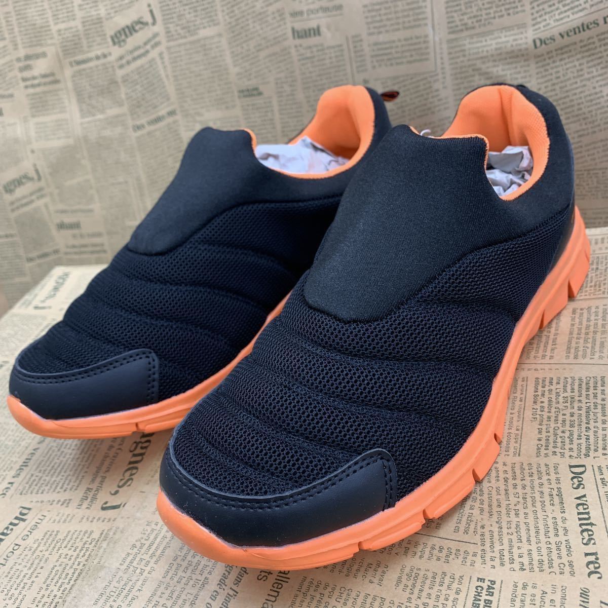 メンズ 26.0cm 軽量 スポーツスリッポン スポーツスニーカー スポーツシューズ ランニングシューズ 運動靴 ブラック オレンジ osw1320(26.0cm)｜売買されたオークション情報 ...