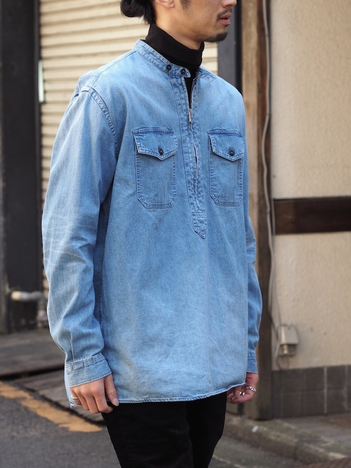 定36080円 nonnative 19AW WORKER PULLOVER SHIRT RELAXED FIT COTTON 8oz DENIM デニムシャツ プルオーバー NNS3616 ...