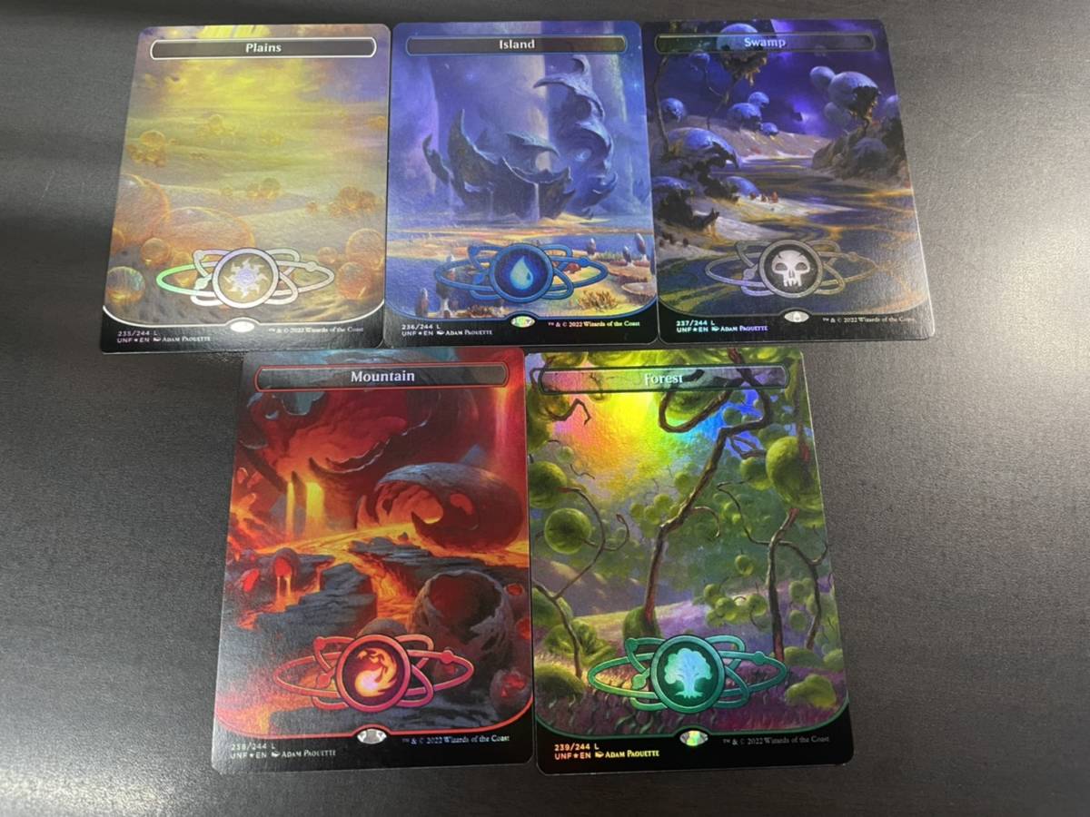 Unfinity Foil 土地 5枚セット PLANETARY SPACE-IC LANDS mtg 平地 島 沼 山 森 数量2(土地 ...