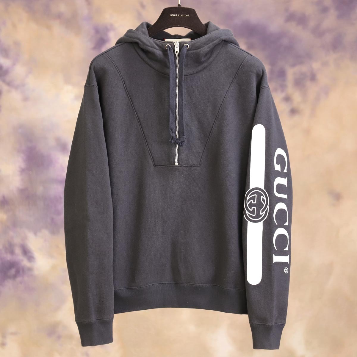 本物 グッチ 絶盤 アレッサンドロミケーレ クラシックロゴ フーディ ブルゾン メンズS ジャケット パーカー プルオーバー 国内正規品 GUCCI(ジャンパー、ブルゾン)｜売買された ...