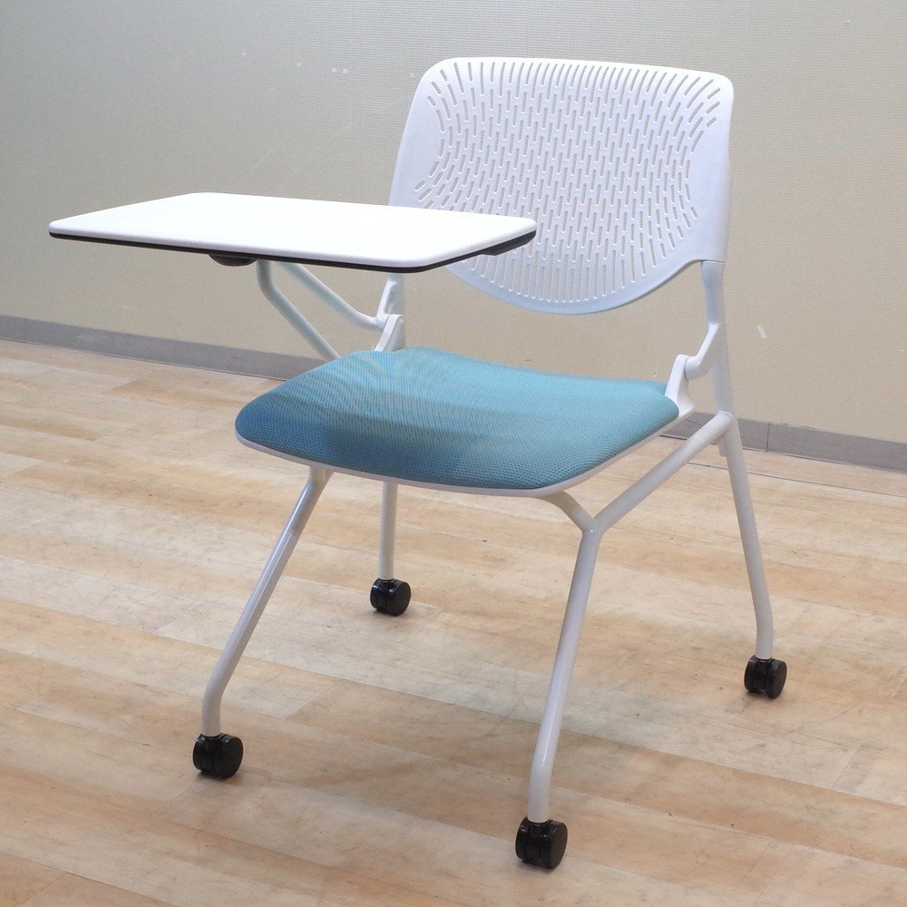 okamura オカムラ 2021年製 Runa ルナ ミーティングチェア テーブル付 ネスティング 肘無 セージ 会議椅子 シェル KK8581 オフィス家具(会議用)｜売買された ...