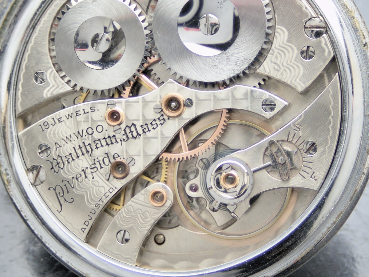 Riverside 19石 Waltham ジュエルドバレル 懐中時計 1908年 明治41年 川端康成 金無垢の歯車(手巻き)｜売買されたオークション情報、yahooの商品情報をアーカイブ ...
