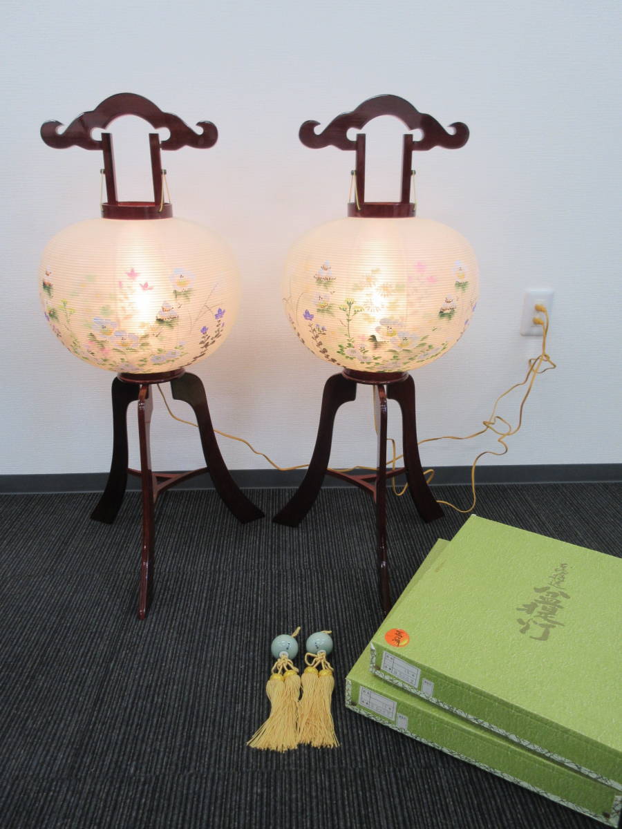 M0812 盆提灯 2点セット 回転灯 13号 簡単組立 盆ちょうちん 初盆 お盆飾り 高さ約97㎝ 現状品(仏具一般)｜売買された ...