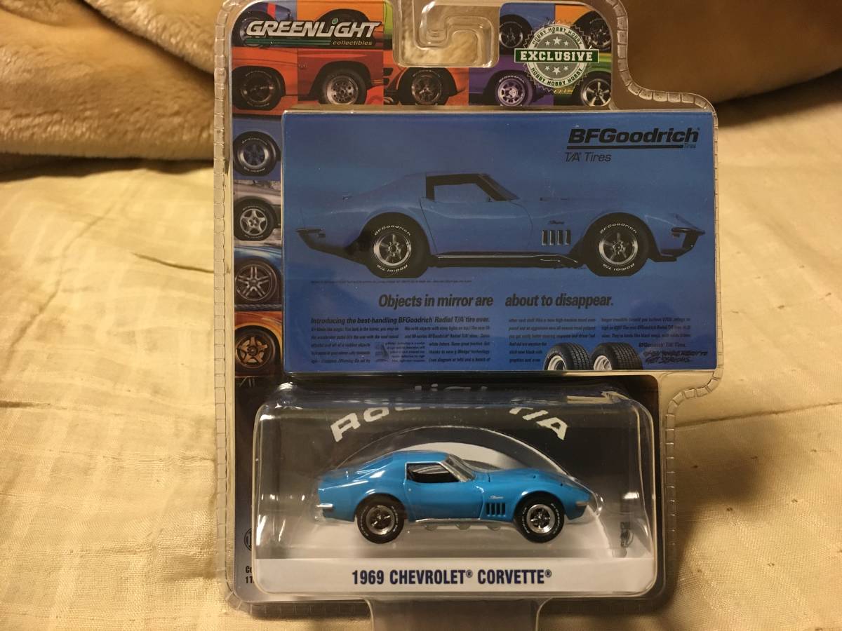 Greenlight グリーンライト シボレー コルベット 青色 1969 Chevrolet Corvette BF Goodrich ...