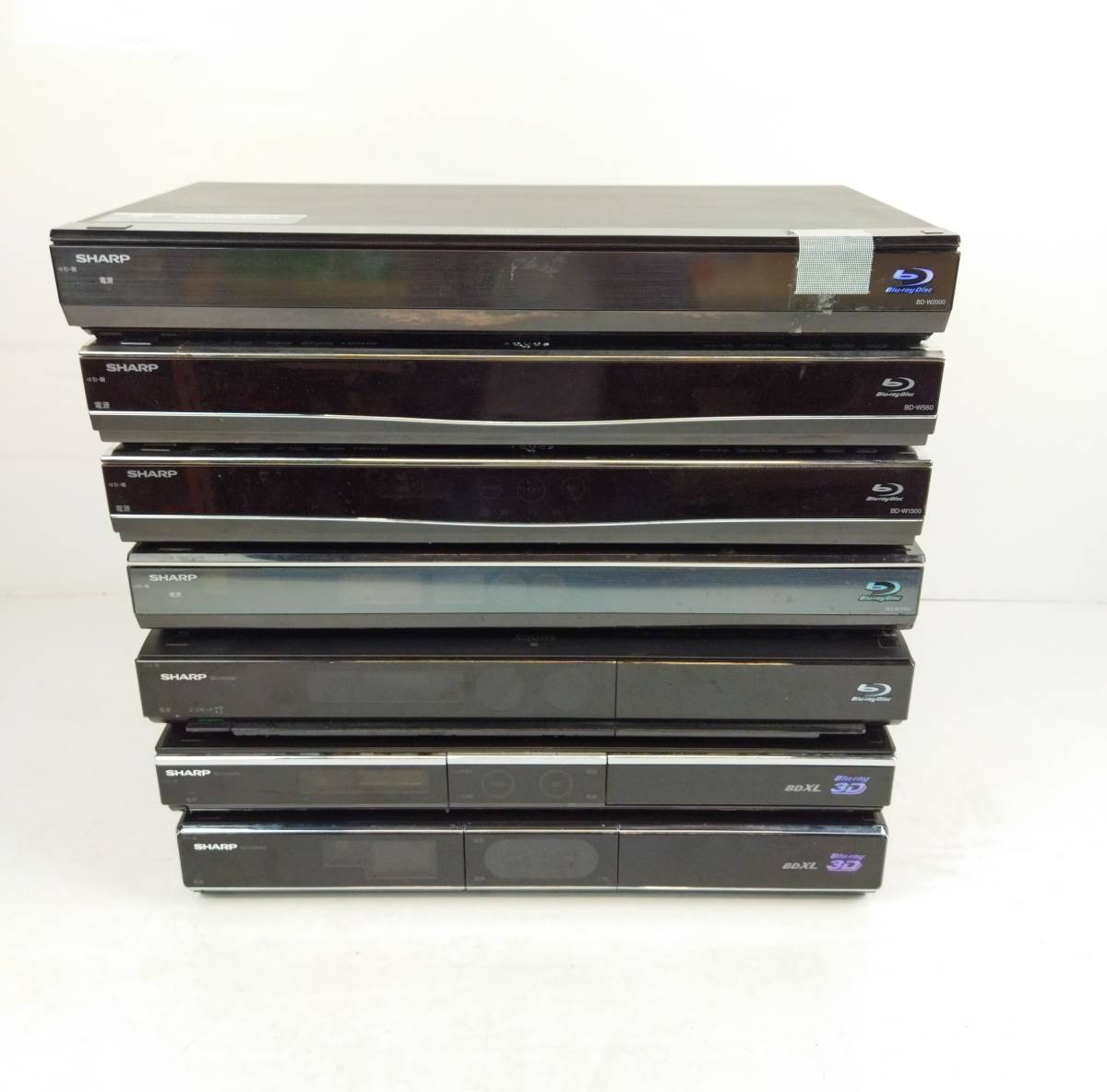 N387 現状品 動作未確認 シャープ 7台まとめて BD-W2000 BD-W560 BD-W1500 BD-W1100 BD-HDS32 ...