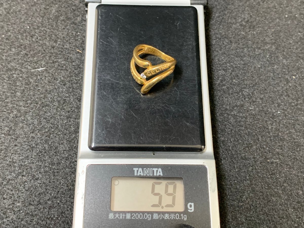 MI0411-164 750刻印あり CELINE デザインリング 1Pダイヤ付 0.07ct 5.9g セリーヌ 9号 指輪 K18 18K アクセサリー ゴールド(その他)｜売買された ...