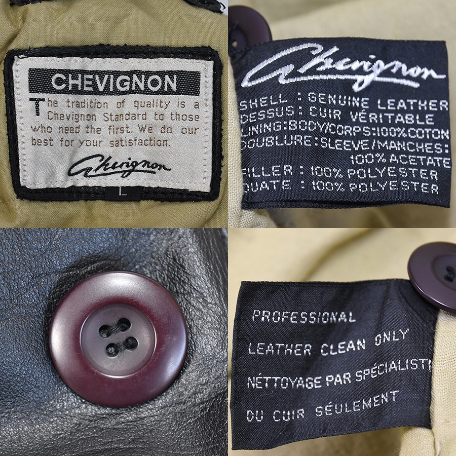 Cランク CHEVIGNON シェビニオン メンズ L レザージャケット 革ジャン ブラック ビンテージ / ヴィンテージ / レトロ(Lサイズ)｜売買されたオークション情報、yahooの商品 ...