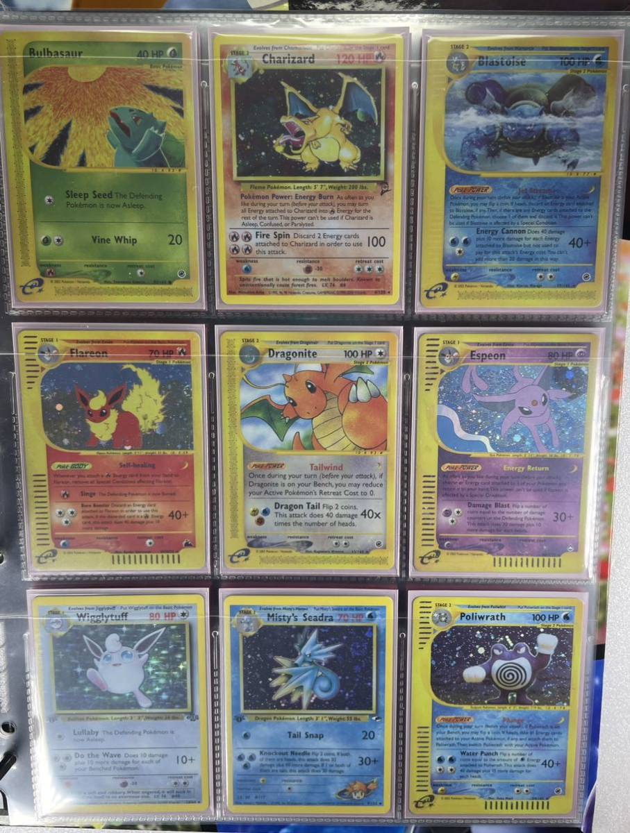 ポケモンカード 海外版 1ED eカードCharizard リザードン Blastoise Dragonite Espeon等9枚セットpokmon trading card Base PSA ...