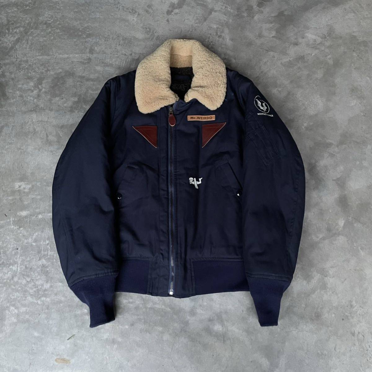 WEIRDO ウィアード WRD-16-AW-02 B-15A フライトジャケット ネイビー コットン(Mサイズ)｜売買されたオークション情報 ...