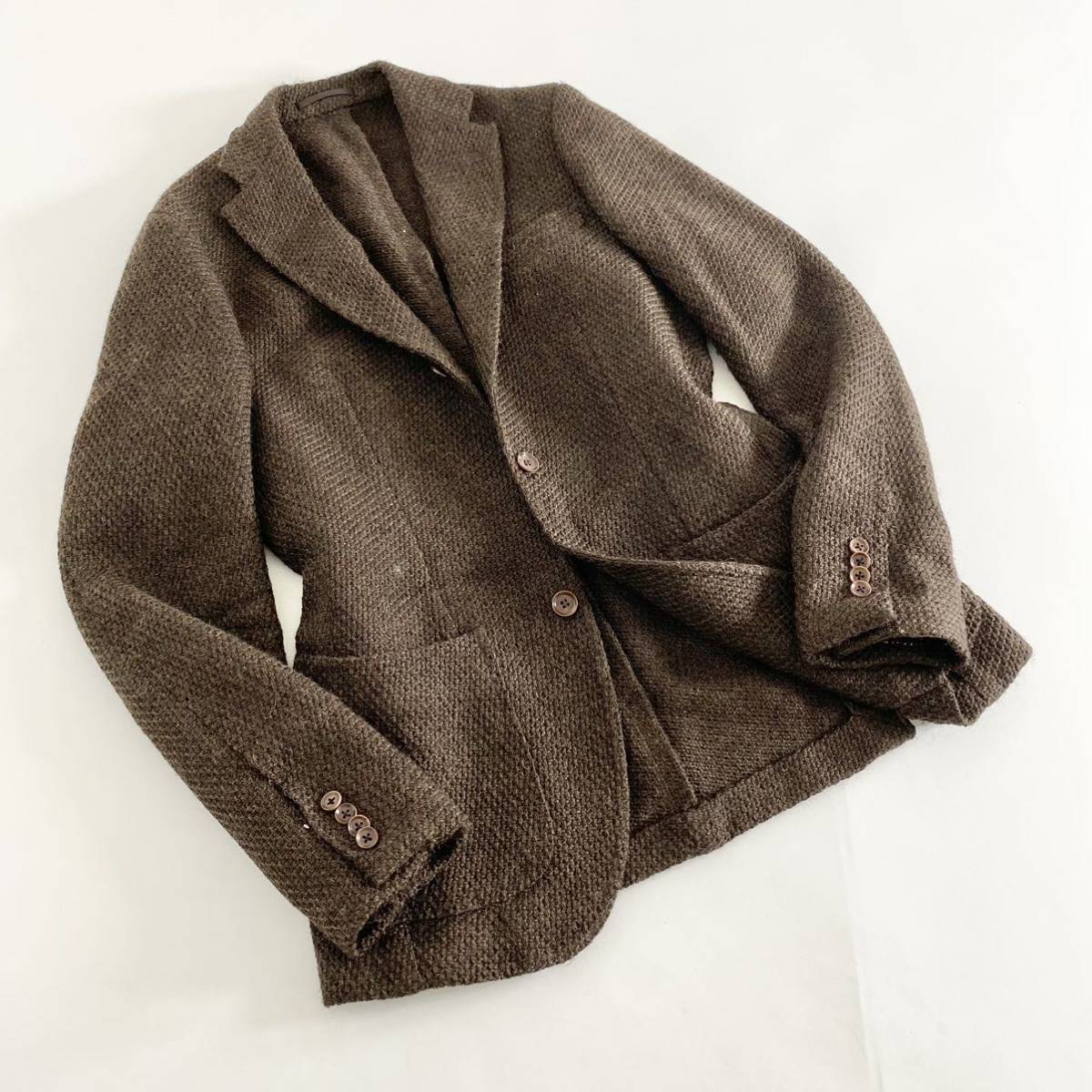 Bb10 RING JACKET リングジャケット テーラードジャケット ニットツイードジャケット 48 Lサイズ相当 ブラウン メンズ 紳士 ...