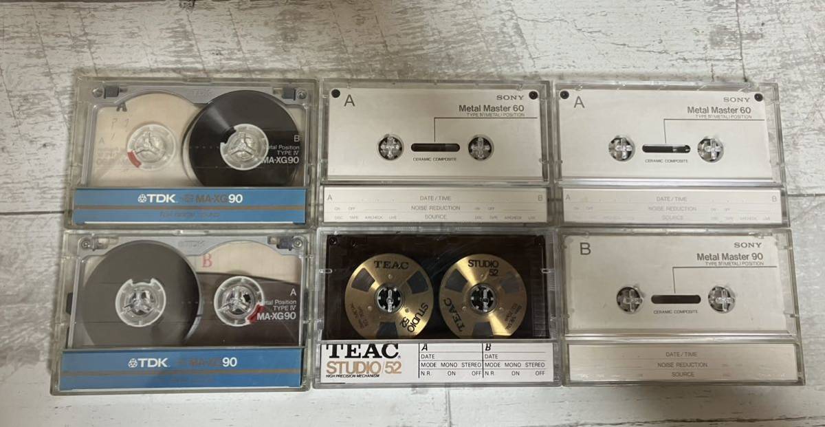 1円オークション カセットテープ メタルテープ 34本 TEAC STUDIO 52 オープンリール風 SONY Metal Master ...