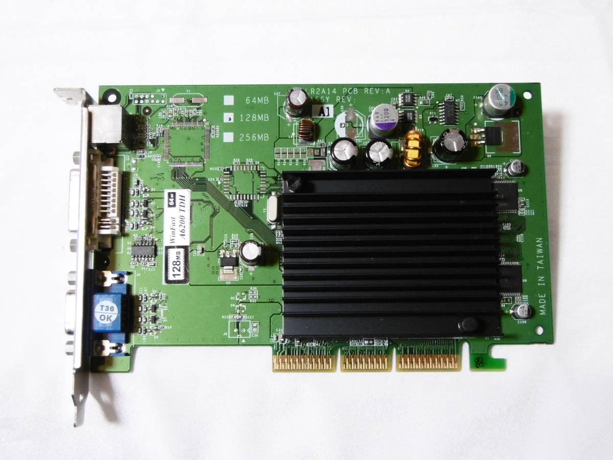 マルチディスプレイ AGPグラフィックボード LEADTEK WinFast A6200 TDH nVIDIA GeForce 6200 128MB AGP8X 64Bit DDR(AGP ...