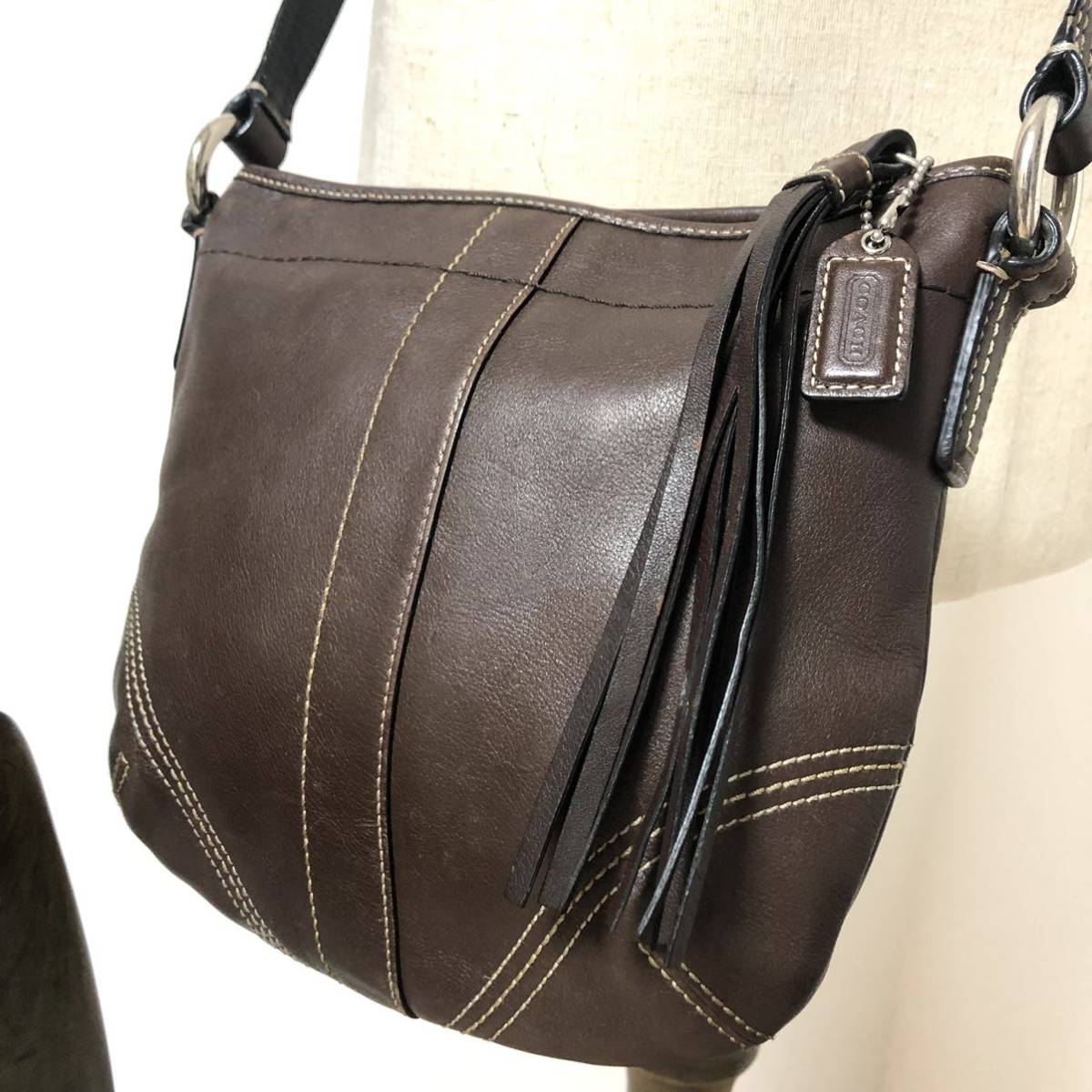 47 COACH 斜めがけショルダーバッグ 本革レザー茶色 ボディバッグ ウエストバッグ コーチ カバン鞄バック メンズ hj(その他)｜売買されたオークション情報、yahooの商品情報を ...