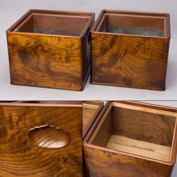 千e024 桑 火鉢 2個一対 角火鉢 本桑 島桑 指物 江戸指物(木工、竹工芸)｜売買されたオークション情報、yahooの商品情報をアーカイブ公開 - オークファン（aucfan.com）