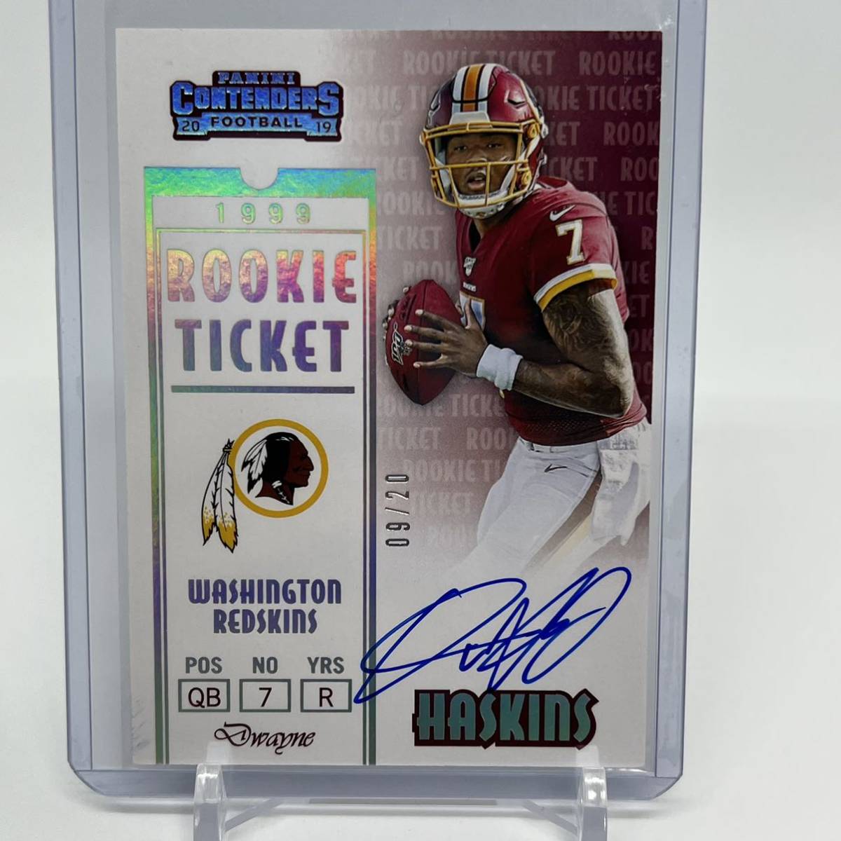 20枚限定 Dwayne Haskins RC Auto /20 1999 Rookie Ticket RPS 2019 Panini ...