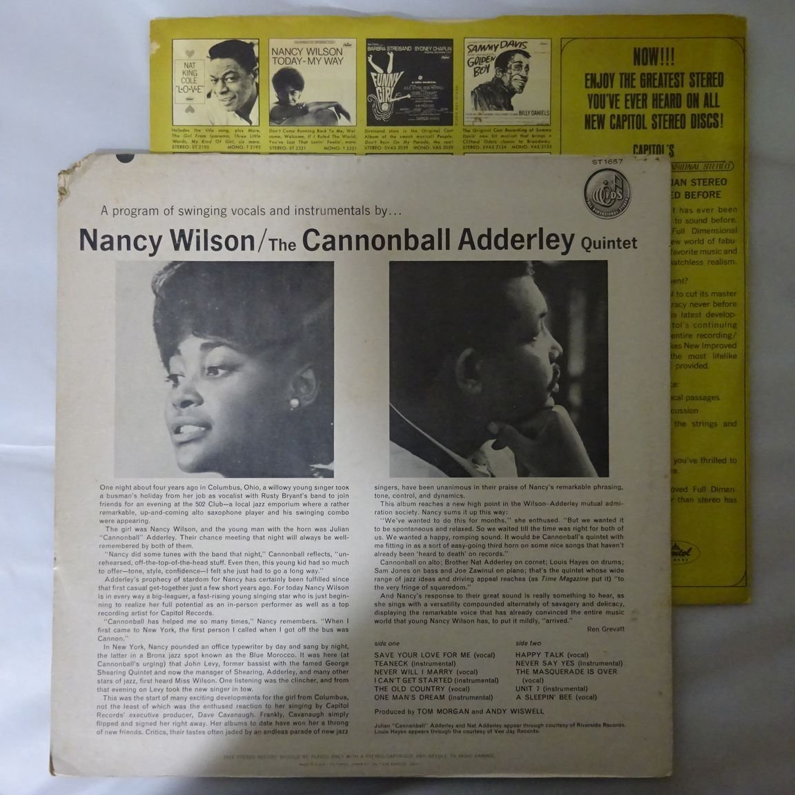17112401; US盤/Capitol/虹ラベル Nancy Wilson Cannonball Adderley / Nancy ...
