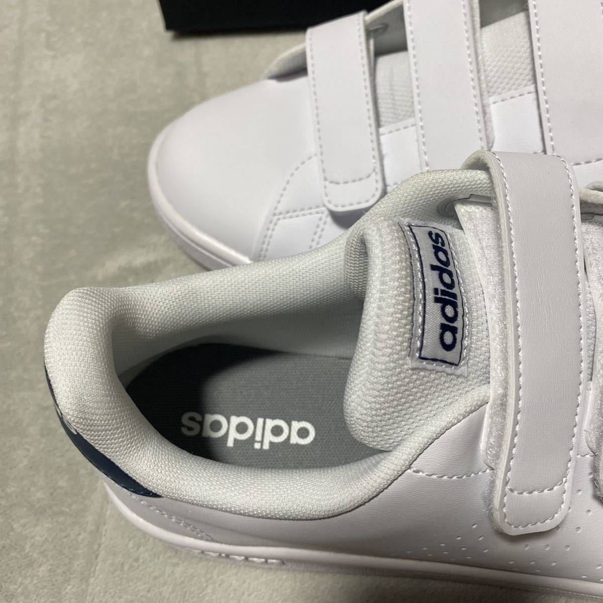 adidas ADVANCOURT BASE VELCROU アディダス アドバンコート ベース ベルクロ 白 紺 正規品 27.0 US9 ...