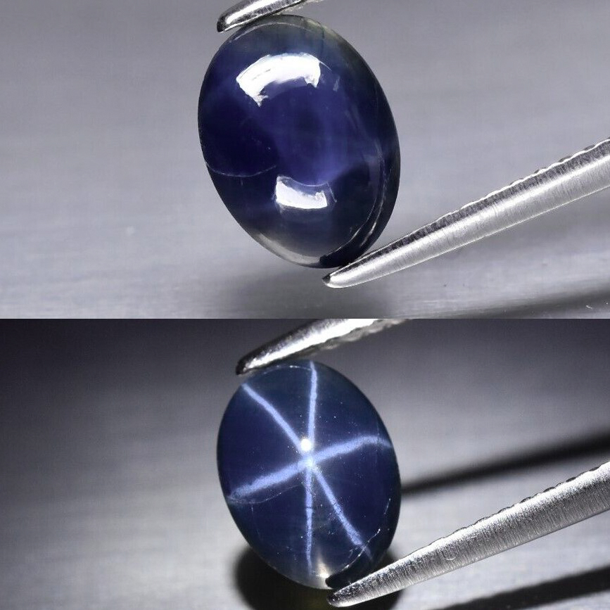 1.51ct つるっピカ 美しい6レイ パープル感じるディープロイヤルブルー 天然スターサファイア 8.3 x 6.2mm ｜タイ産 鑑別済ロット(サファイア)｜売買されたオークション情報 ...