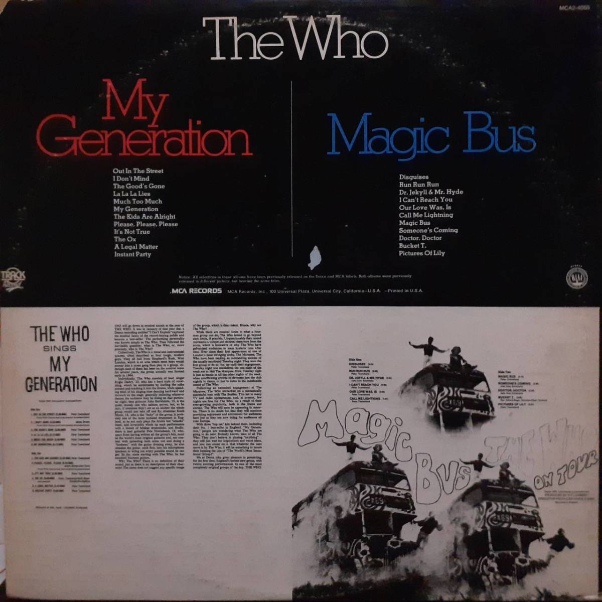 米MCA盤2LP The Who / Magic Bus / My Generation / A Deluxe Set 1977年 MCA2-4068 ザ フー マイ ジェネレーション ...