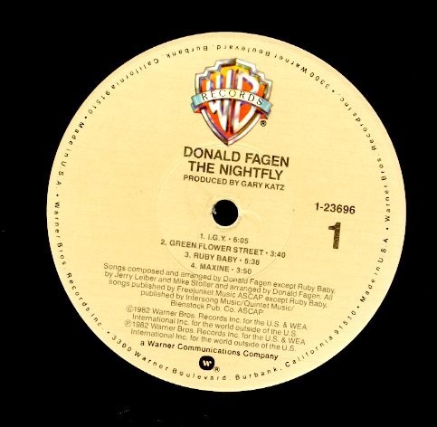 USオリジLP 初回2色ロゴ 両面MASTERDISK RL刻印 Donald Fagen / The Nightfly 82年 Warner Bros. / 9 23696-1 Steely ...