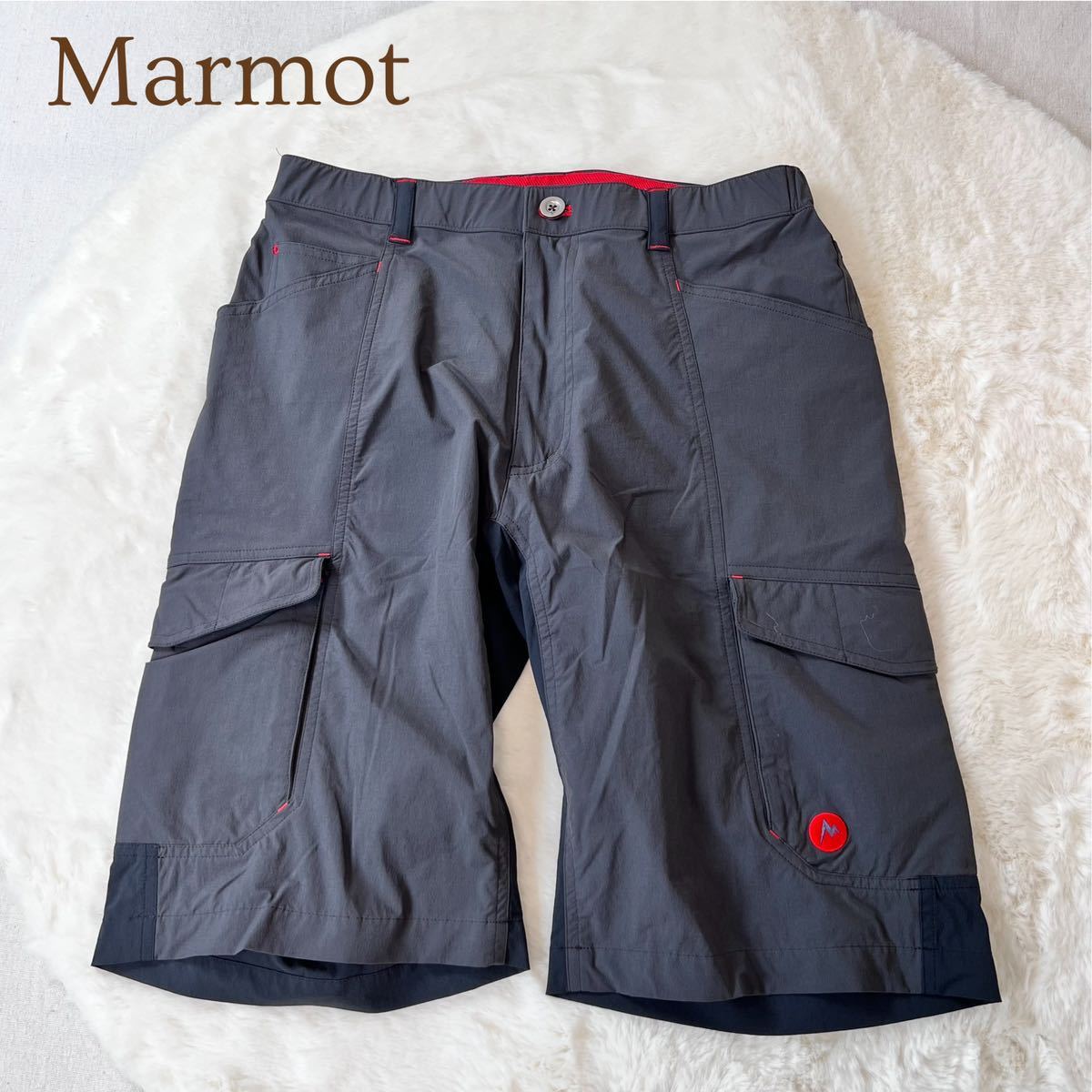 Marmot マーモット ハーフパンツ ショートパンツ アウトドア スポーツ グレー メッシュ ナイロン ストレッチ ボトムス L メンズ ...