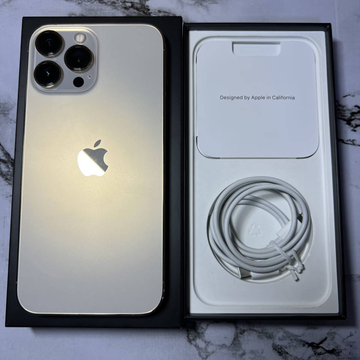 1円~ 保証期間内 Apple iPhone13 Pro Max ゴールド 128GB MLJ63J/A A2641 SIMフリー 最大容量97% アクティベーションロック解除済み ...