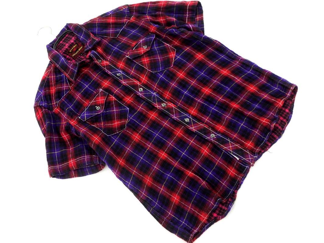 BEAMS ビームス チェック 半袖 ウエスタン シャツ sizeL/赤x紫 dga4 メンズ(半袖シャツ)｜売買されたオークション情報、yahooの商品情報をアーカイブ公開 - オークファン ...