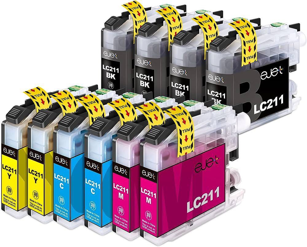 ejet LC211LC211-4PKブラザーインクLC211 LC211BK4色セット 計10本 大容量残量表示ブラザー DCP-J968NDCP-J562N MFC-J737DN MFC ...