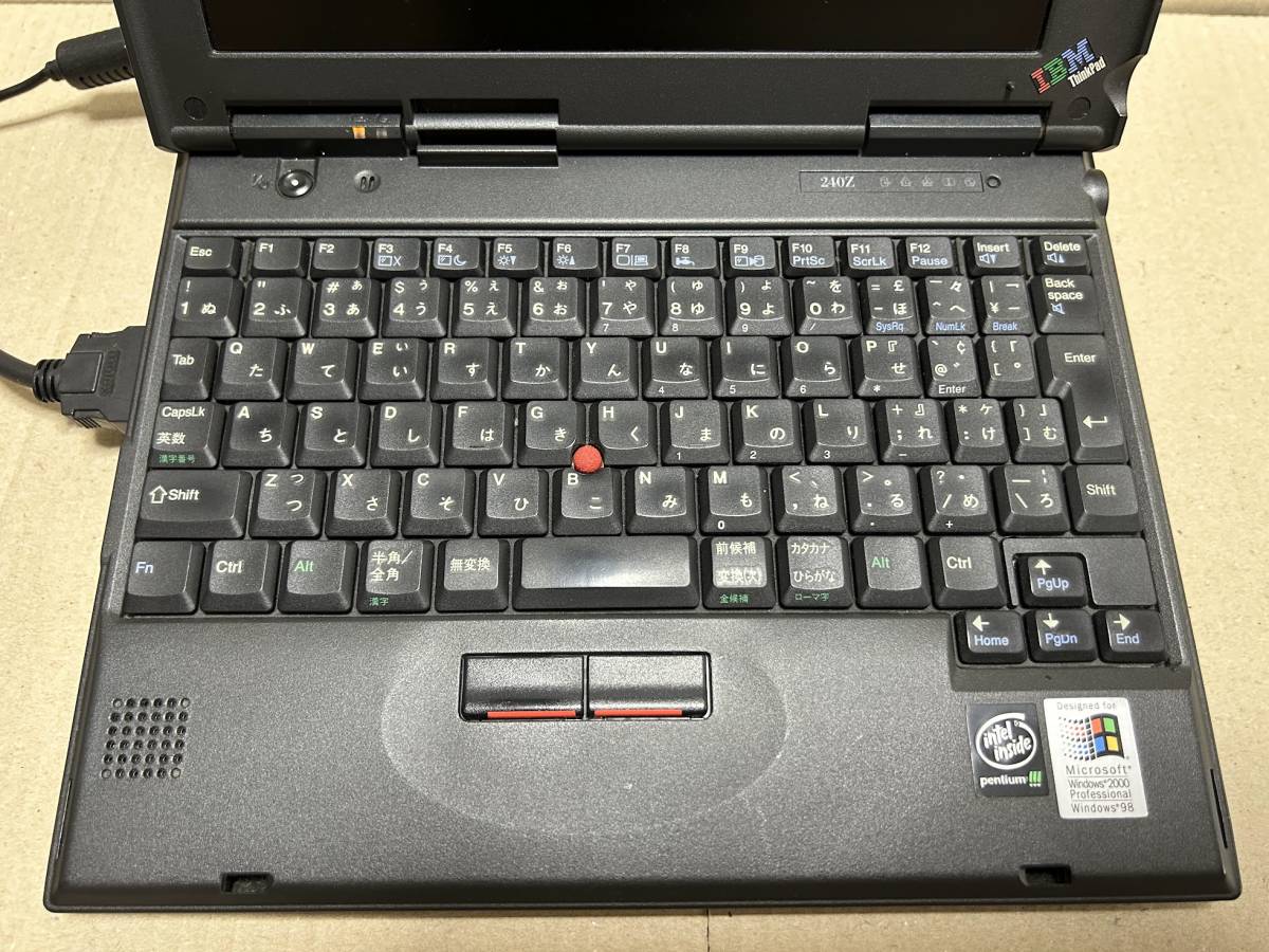IBM ThinkPad 240Z 2609-82J W2K起動 Mobile PenIII 600MHz | 256MB RAM ...
