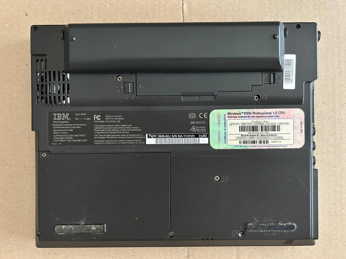 IBM ThinkPad 240Z 2609-82J W2K起動 Mobile PenIII 600MHz | 256MB RAM ...