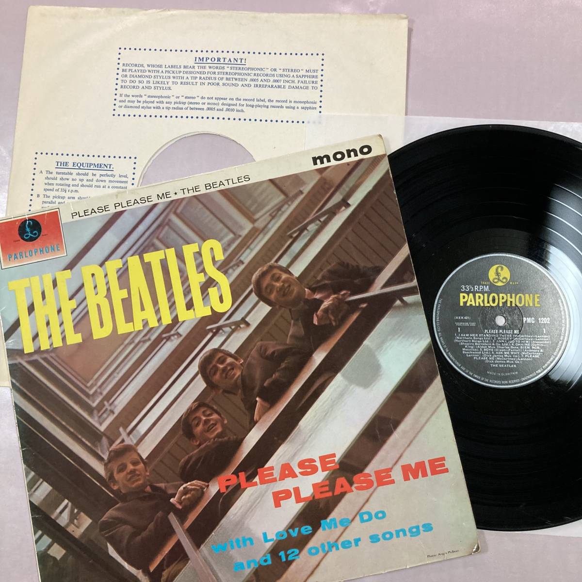 マト1N/1N UK盤イエローパーロフォン 4thプレス PLEASE PLEASE ME/mono ビートルズ THE BEATLES ...