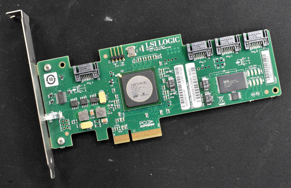 LSI SAS 3041E Serial Attached SCSI RAID ホスト バス アダプタ 4ポートSASカード 管:FT09 ...