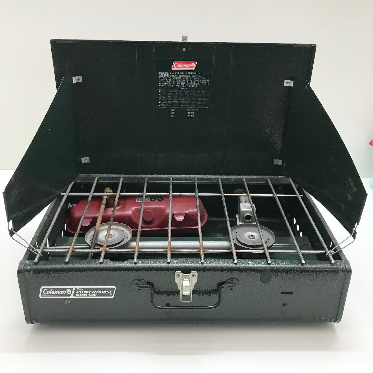 ジャンク品 Coleman コールマン The POWERHOUSE Model 413H パワーハウス ツーバーナー コンロ キャンプ 現状 ...
