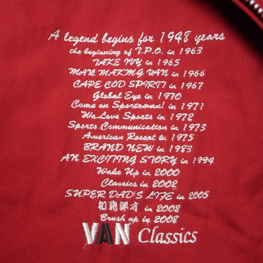 VAN JAC ヴァンヂャケット フルデコ 刺繍 スイングトップ L 赤 / ブルゾン ロゴ CLASSIC VAN JAC ワッペン 裏チェック(Lサイズ)｜売買されたオークション情報 ...