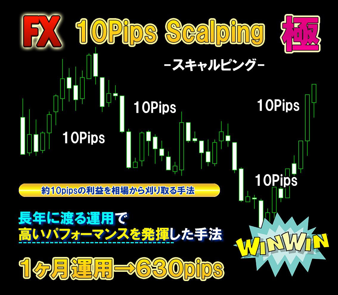 FX 10Pips Scalping 極 1ヶ月630pips 約10pipsの利益 FX スキャルピング トレード手法 MT4 勝てる 安定勝率8割のサインツール 必勝法(株式、先物、金利 ...