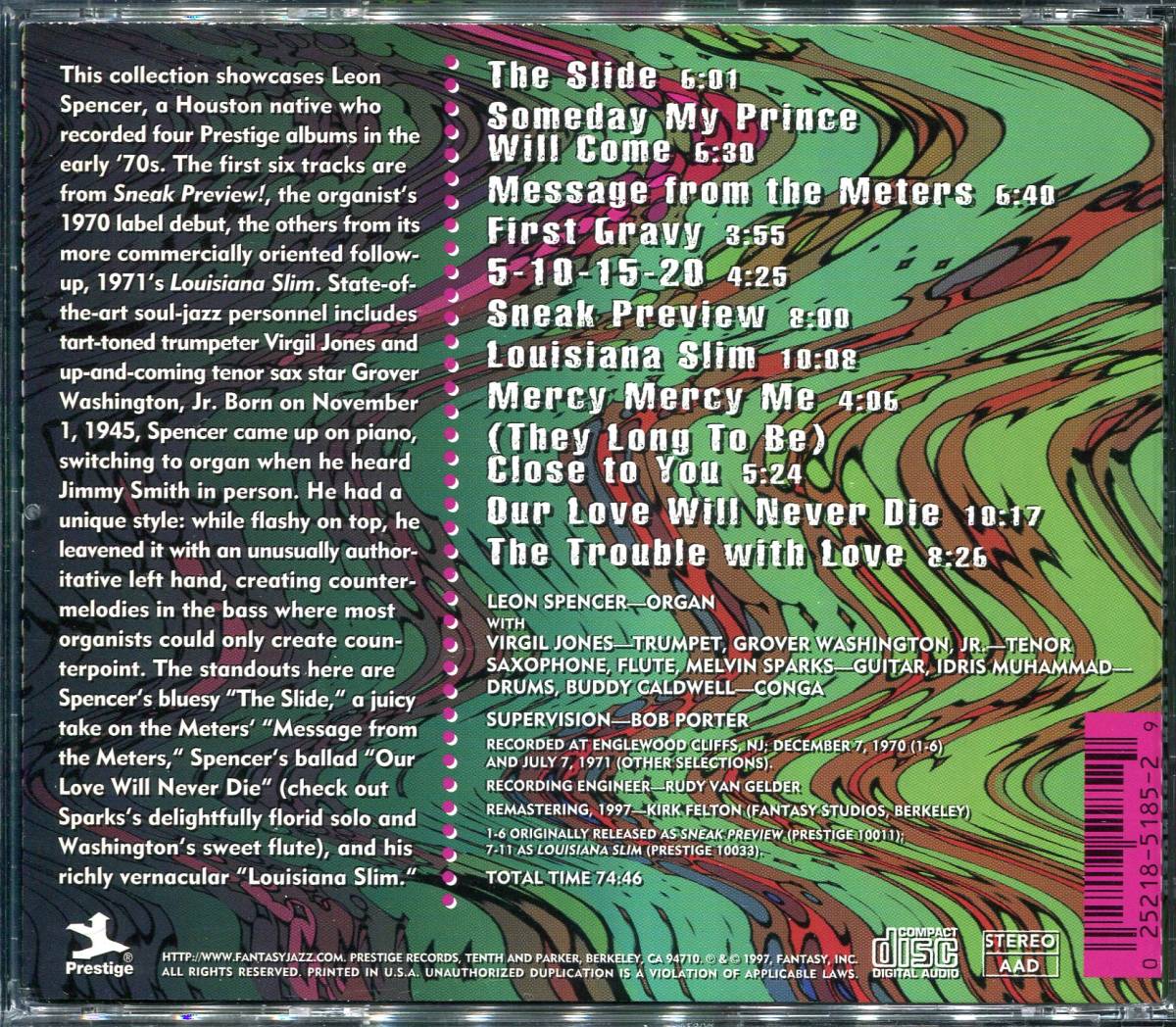 Rare Groove/Jazz Funk LEON SPENCER 1971 + 1971 2LP on 1CD レア廃盤 AtoZディスク ...
