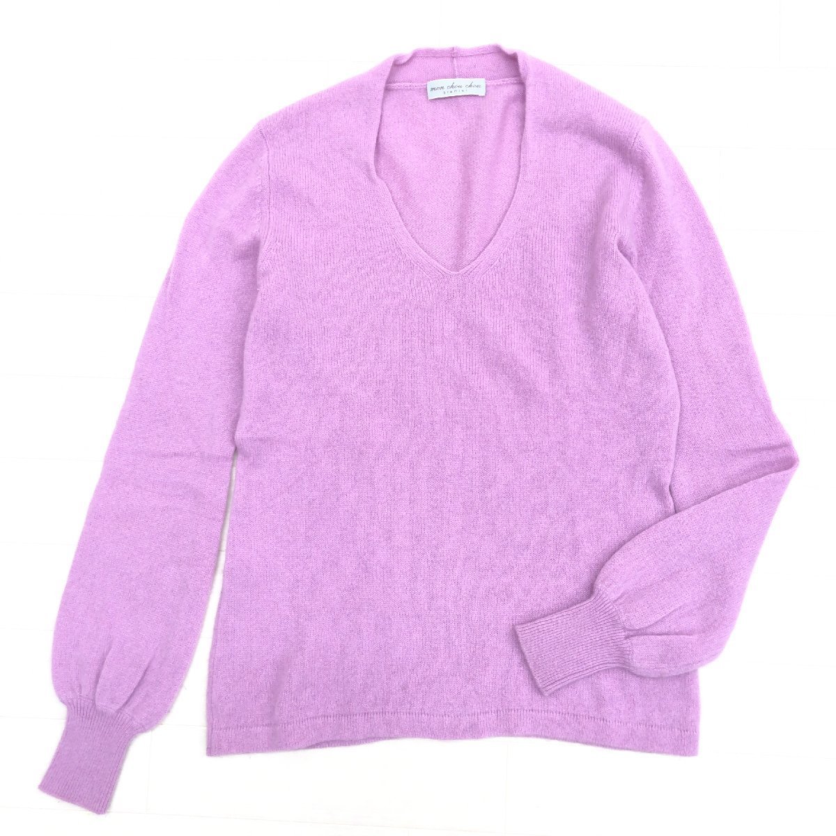 mon chou chou モンシュシュ 繊維の宝石 上質 カシミヤ100% オープンネック ニット セーター M ラベンダー 長袖 レディース カシミア(Mサイズ)｜売買されたオークション ...