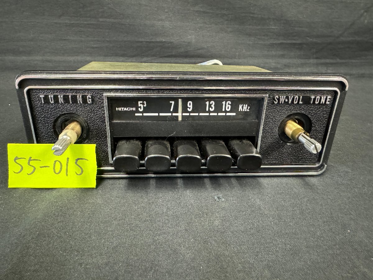 55―015 カーオーディオ HITACHI CAR RADIO MODEL TM-751GA ALL TRANSISTOR 通電確認済 ジャンク品 旧車 昭和レトロ 60(カーオーディオ ...