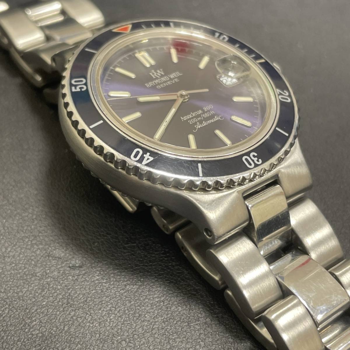SYC-1987 RAYMOND WEIL レイモンドウィル GENEVE Amadeus 200 200m/660ft 2951 AT 可動 腕時計 青文字盤 ファッション(3針＋カレンダー ...