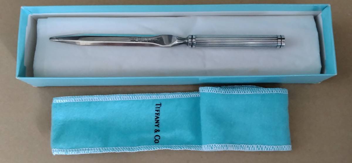 洋6 TIFFANY&Co. ティファニー ペーパーナイフ シルバープレート 箱付き 長さ17.5cm 重量44g(ティファニー)｜売買されたオークション情報、yahooの商品情報をアーカイブ ...