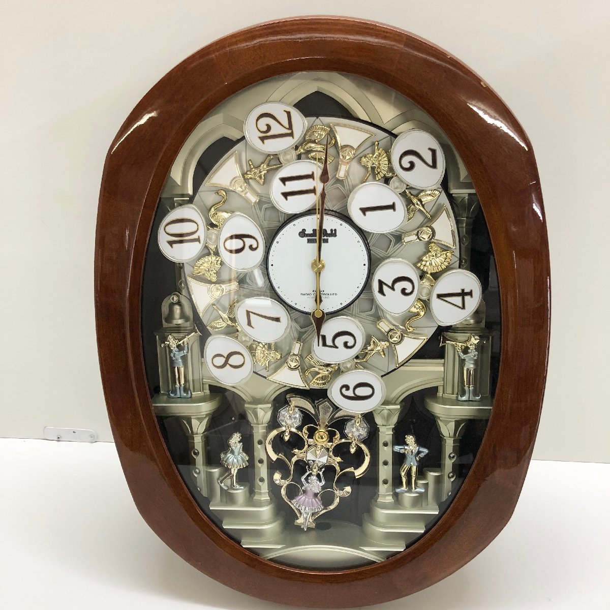 ジャンク品 Small World RHYTHM スモールワールド 4MN467RH 掛時計 からくり時計 電波時計 ブラウン 現状品 E2 ...