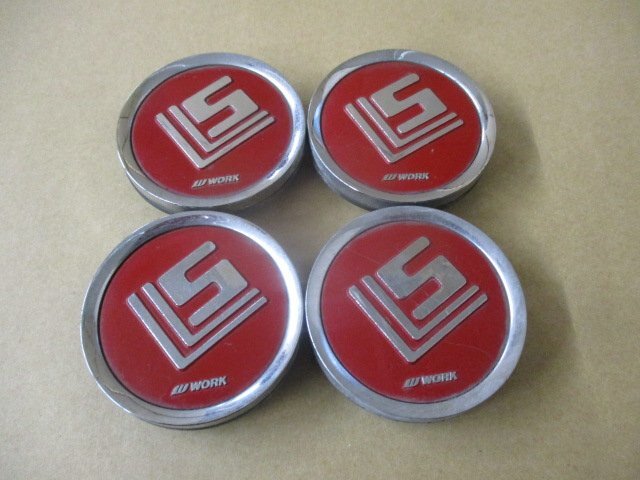 WORK ワーク LS 207 305 406 507 606 アルミホイール用 センターキャップ 4個/4枚 赤 レッドカラー SUV MONO(社外品)｜売買されたオークション情報 ...