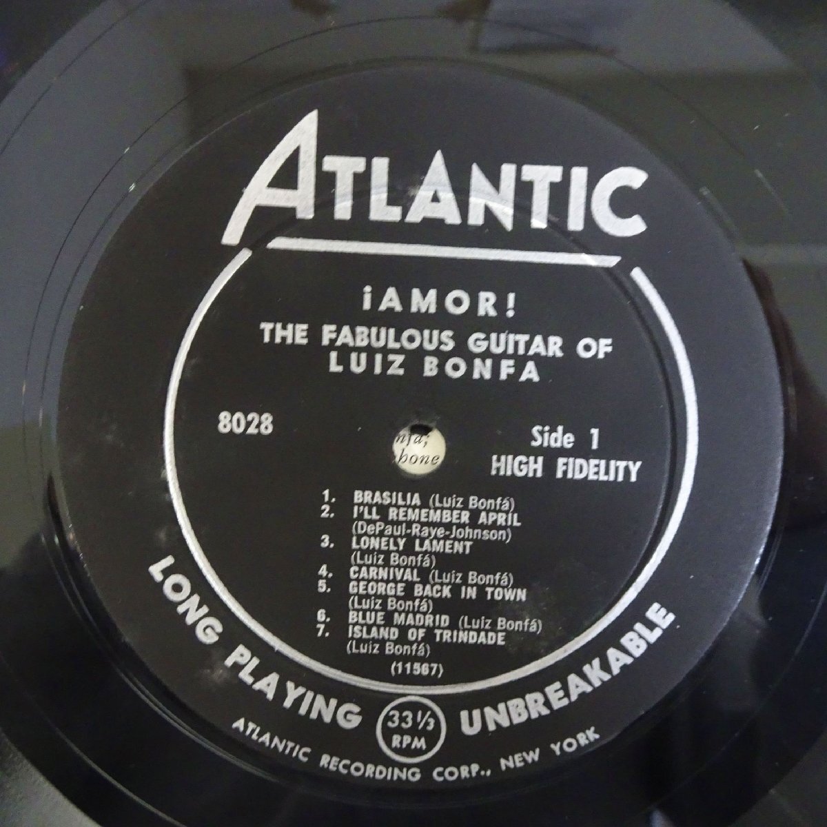 11188332; USオリジナル/Atlantic/深溝/MONO/コーティングジャケ Luiz Bonfa / Amor The ...